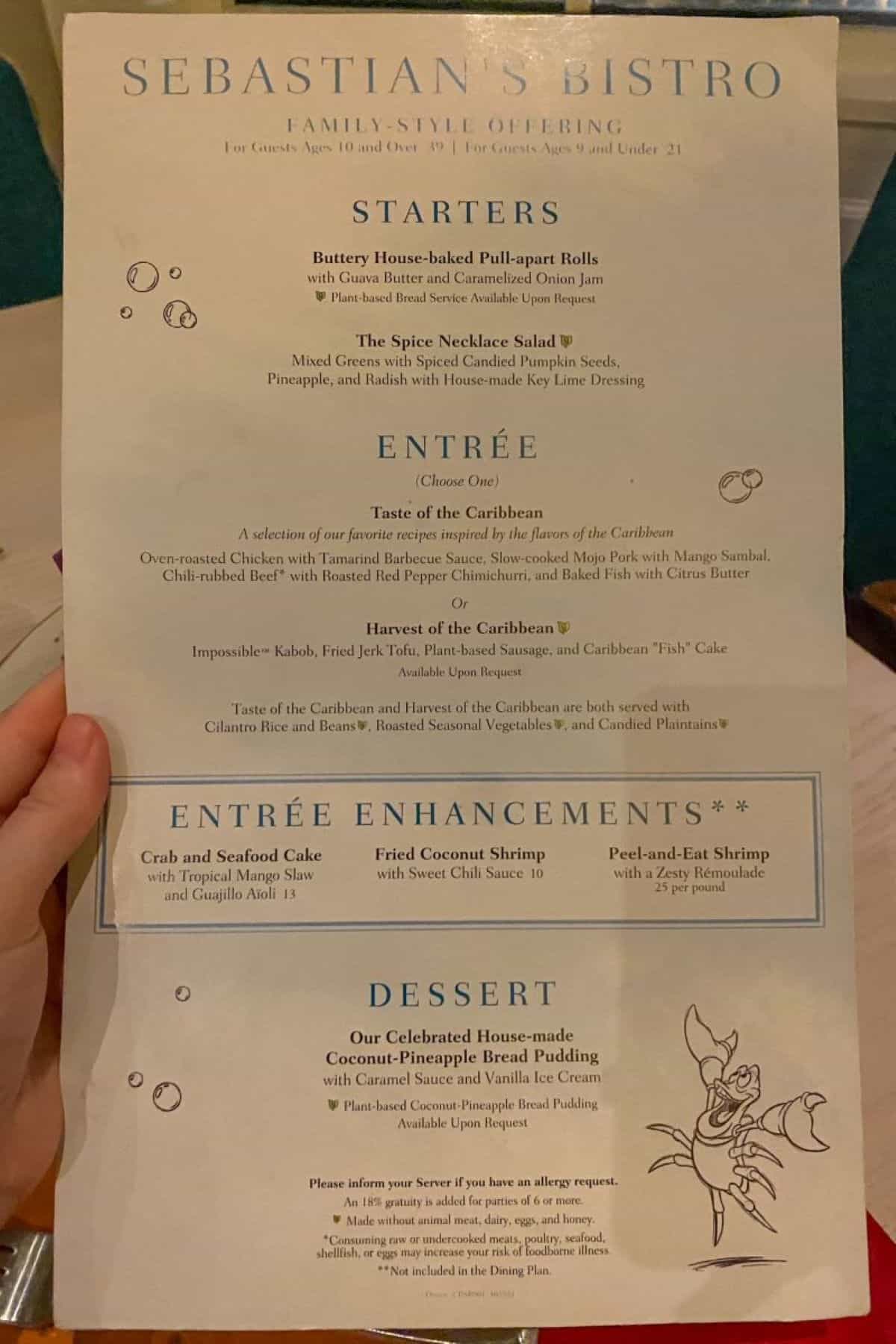 Gluten-Free Dining at Sebastian's Bistro (Disney’s Caribbean Beach Resort)