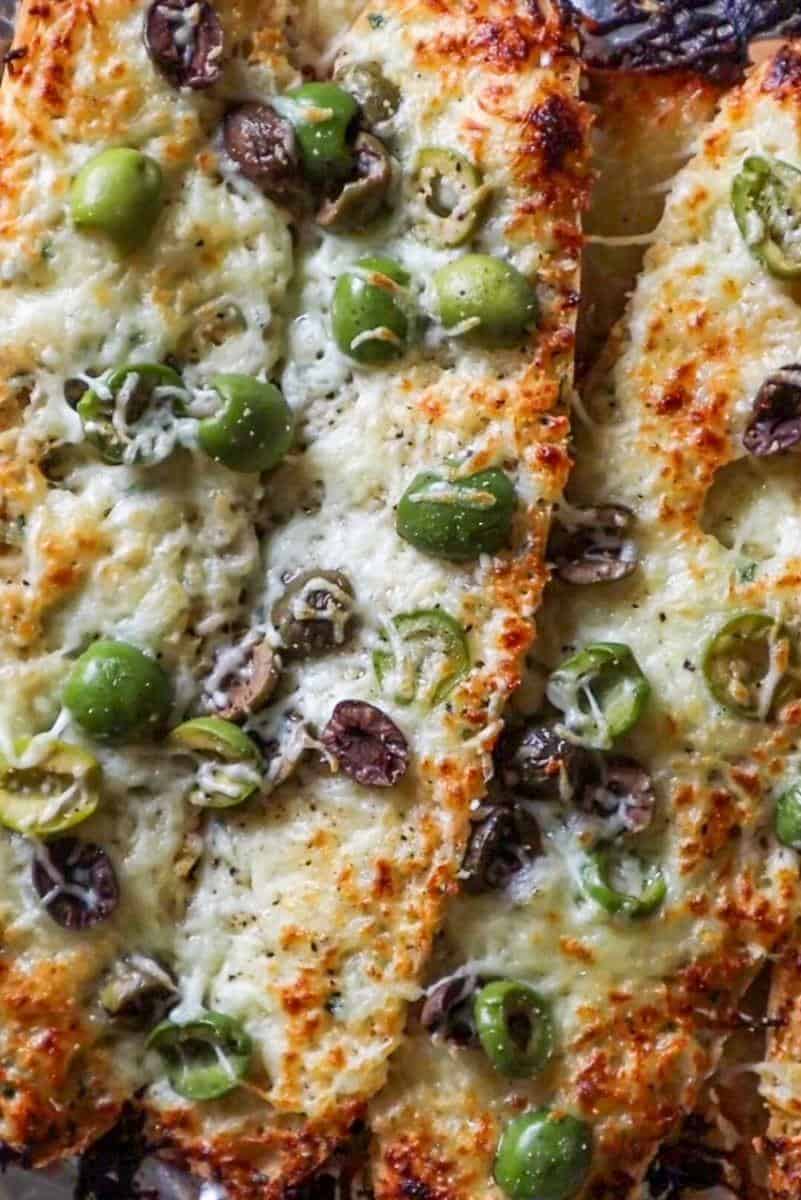 Easy Olive Cheese Bread with Garlic Butter - Must Love Garlic