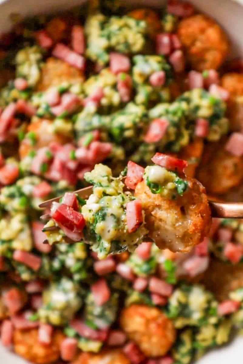 Easy Green Eggs & Ham Tots (Copycat Universal Studios Recipe) - Must Love Garlic
